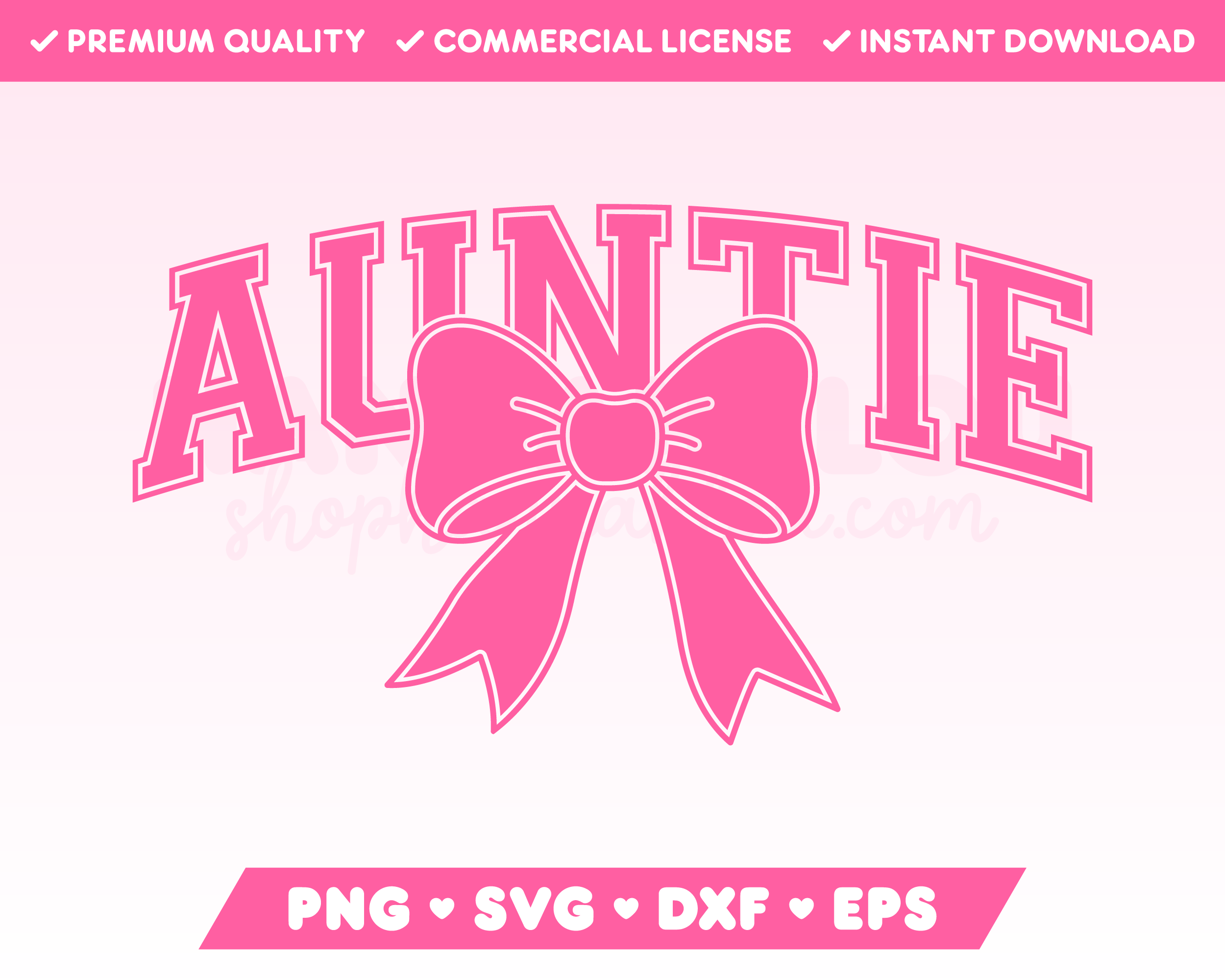 Varsity Auntie with Coquette Bow SVG | Aunt SVG Files for Cricut – Hannah Lou