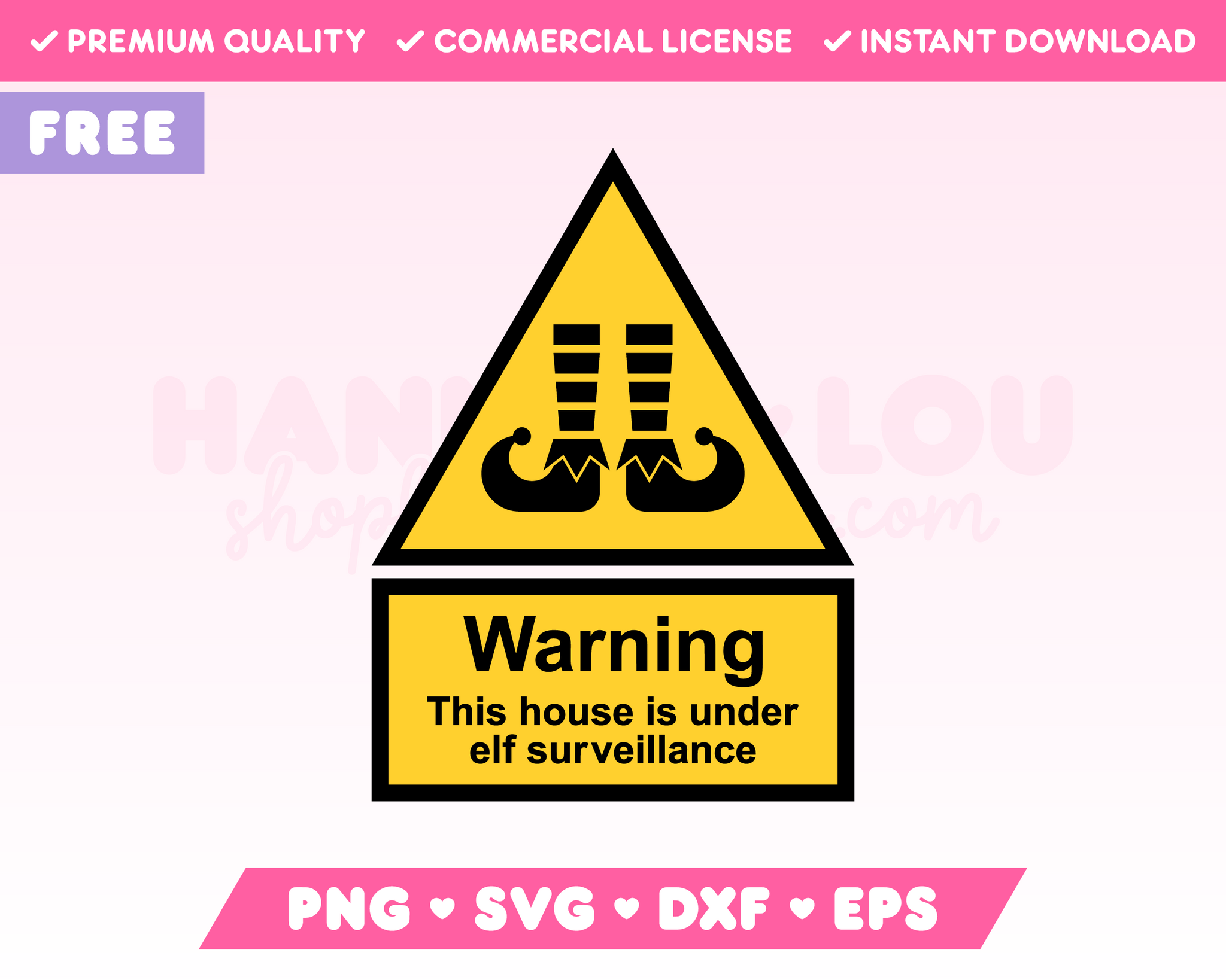 Free Elf Surveillance Sign SVG | Free Christmas SVG Files for Cricut ...