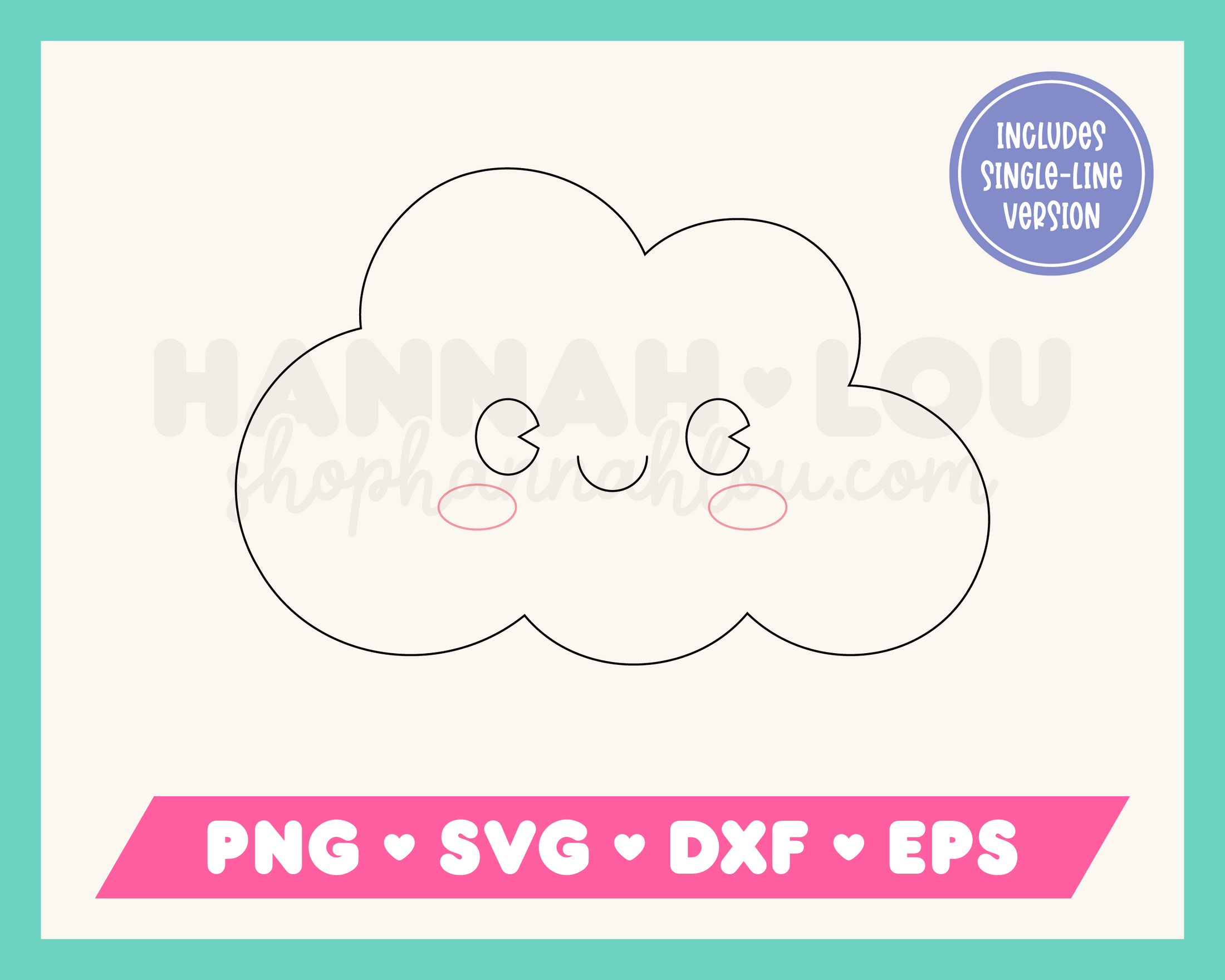 FREE Kawaii Cloud SVG | Free SVG Files for Cricut | SVG Free – Hannah Lou