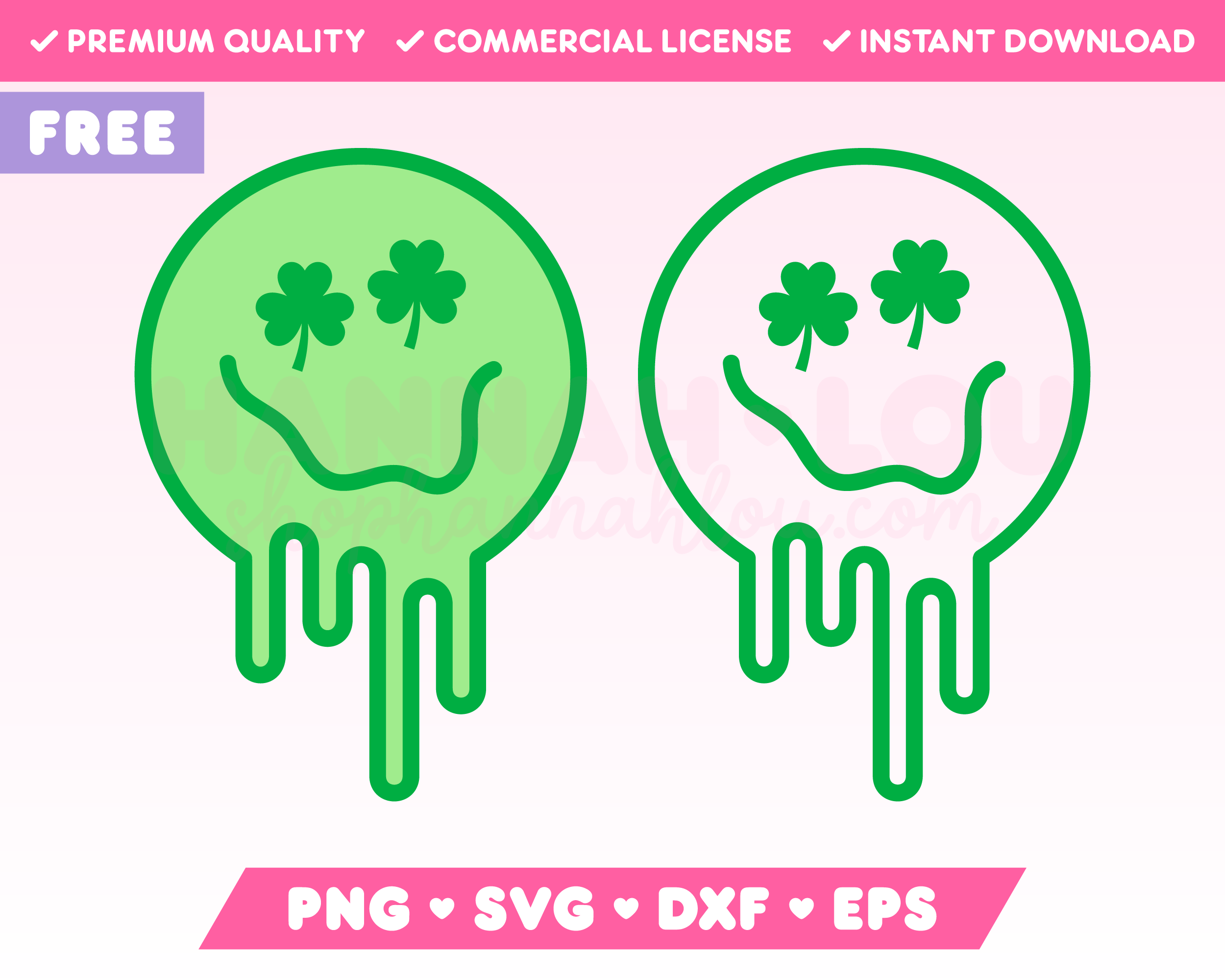 Free Melting Shamrock Eyes Emoji SVG | Free St. Patrick's Day SVG ...