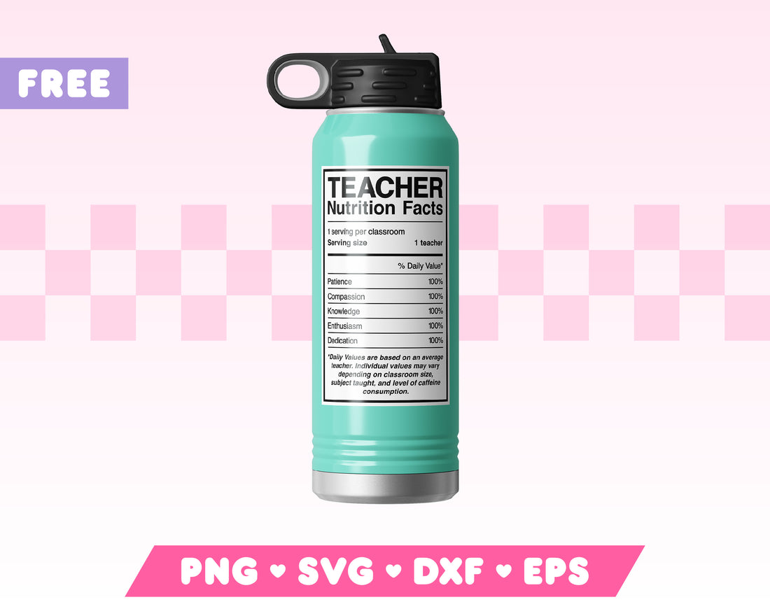 Free Teacher Nutrition Facts SVG | Free Teacher SVG Files for Cricut ...